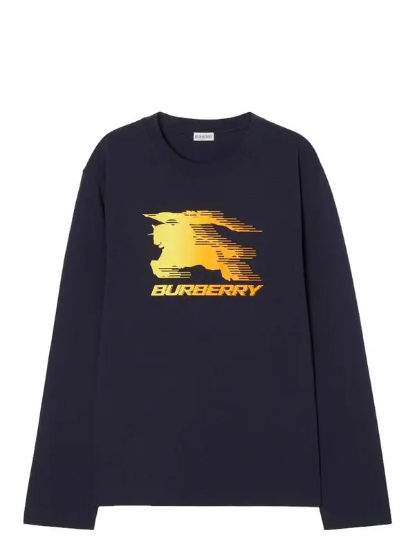 Burberry Long-sleeve Knight Cotton T-shirt - Iris Purple