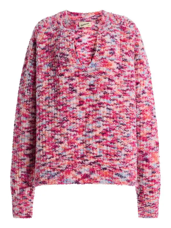 SANDERLAK Split Wool-cotton Sweater - Pink
