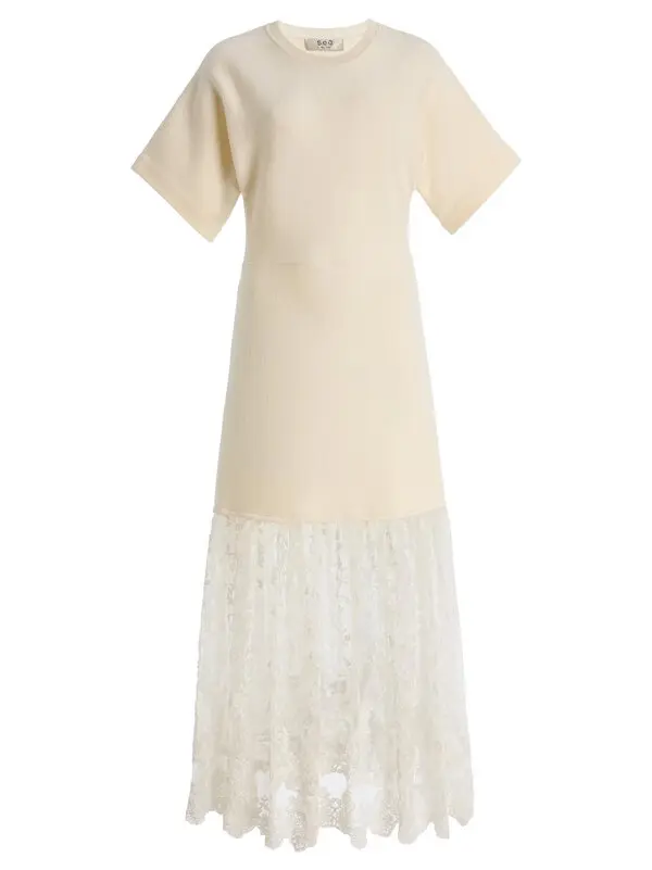 Sea Diane Lace-trimmed Knit Midi Dress - Ivory