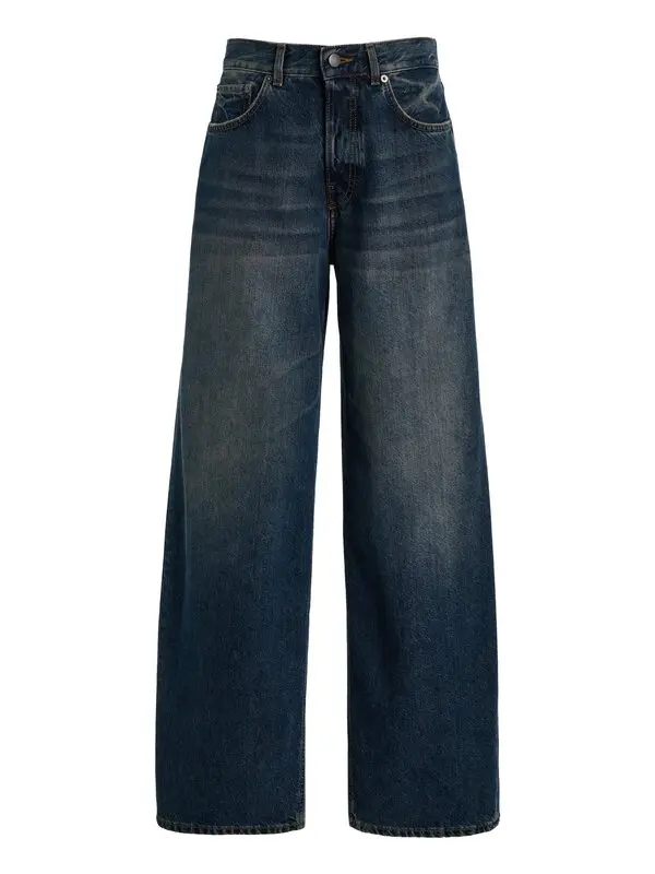 HAIKURE Bethany Rigid Low-rise Wide-leg Jeans - Dark Wash
