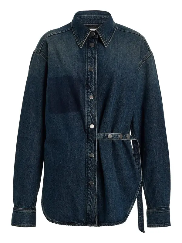 HAIKURE Bella Denim Shirt Jacket - Dark Wash
