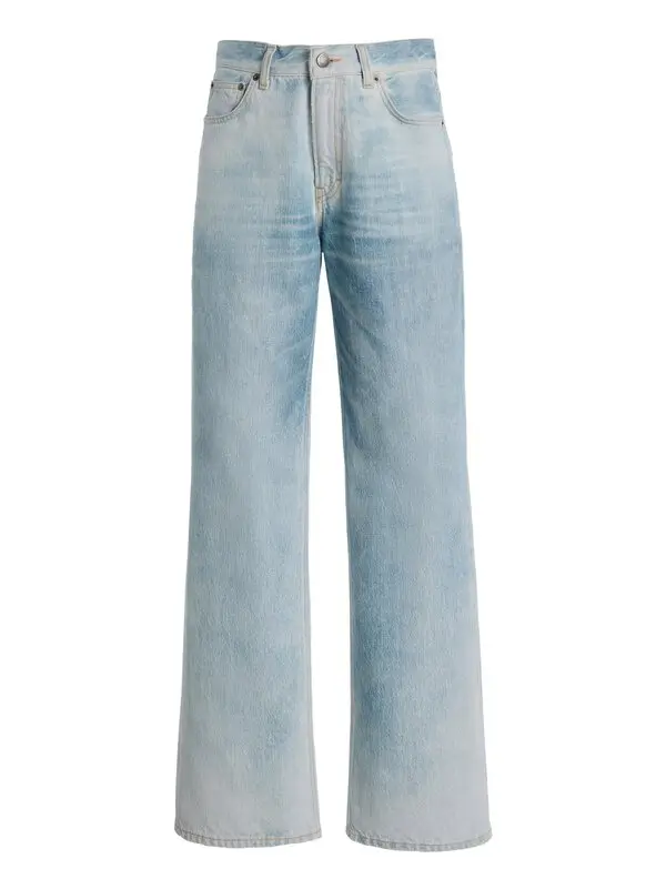 HAIKURE Korea Rigid Mid-rise Flared-leg Jeans - Blue