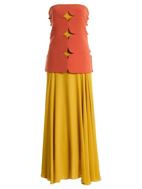 Alexis Rasha Strapless Midi Dress - Orange