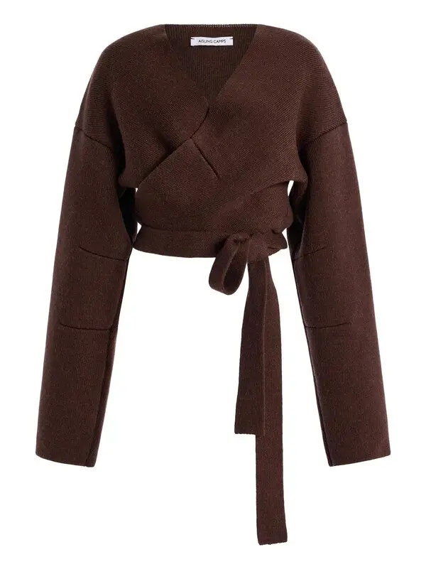 AISLING CAMPS Wool Wrap Jacket - Brown