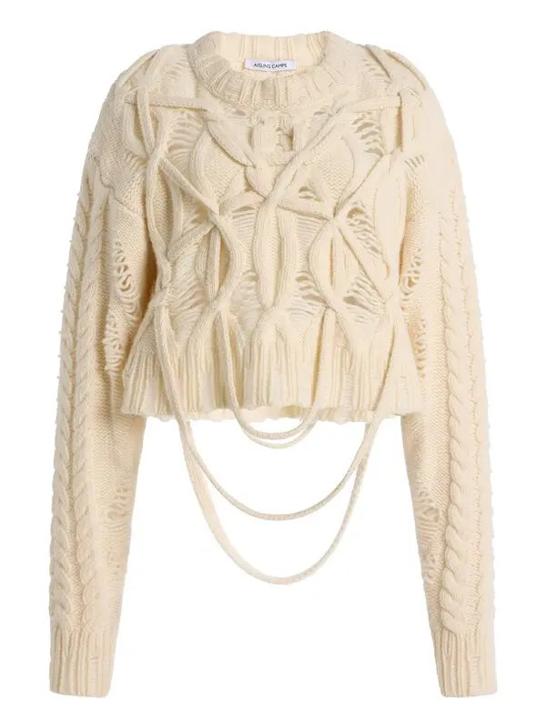 AISLING CAMPS Briar Cable-knit Wool-cashmere Sweater - Ivory