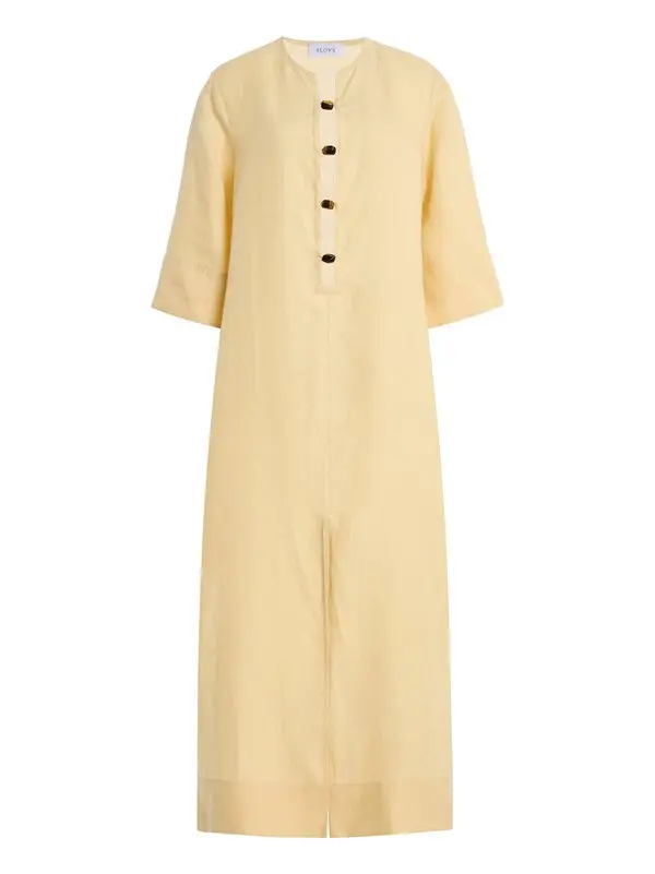 SLOAN The Linen-cotton Split Tunic - Yellow