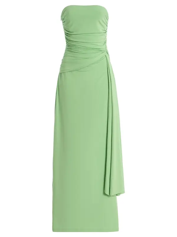 Significant Other Exclusive June Ruched Jersey Maxi Dress - Green