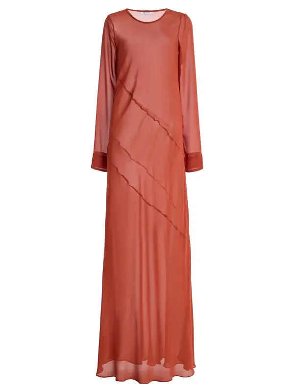 SLOAN Georgette Sheer Gown - Orange