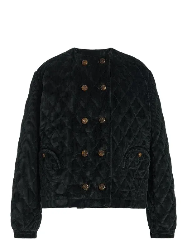 BLAZÉ MILANO Classic Corduroy Bolero - Dark Green