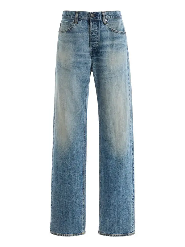 FRAME The Stack Rigid High-rise Straight-leg Jeans - Medium Wash