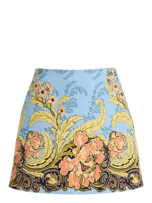 Cara Cara Chrissy Cotton-sateen Mini Skirt - Blue