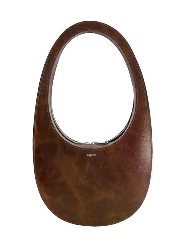 Coperni Zipped Leather Shoulder Bag - Brown