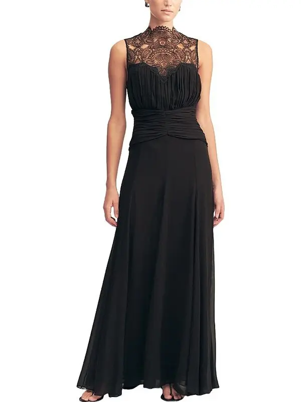 Shona Joy Emory Lace Sleeveless Dress - Black