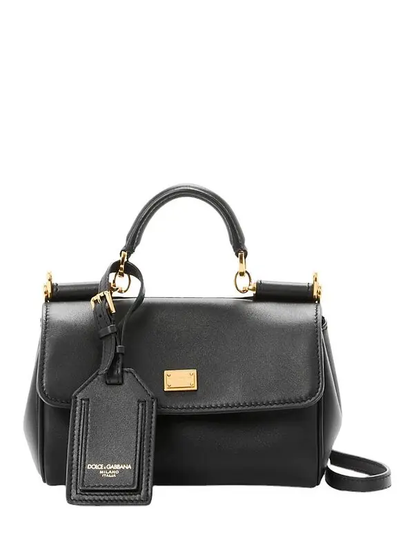 Dolce & Gabbana Leather Top Handle Bag - Black