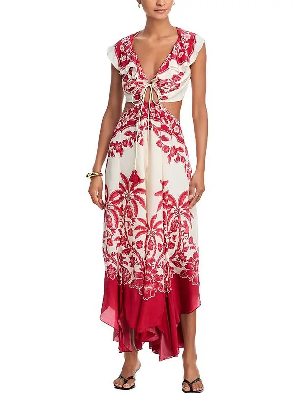Farm Rio Sand Cutout Dress - Guanacaste