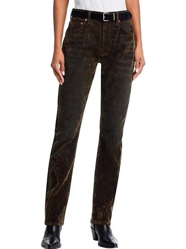 RE/DONE The Blondie High-rise Jeans - Olive Branch Flocked