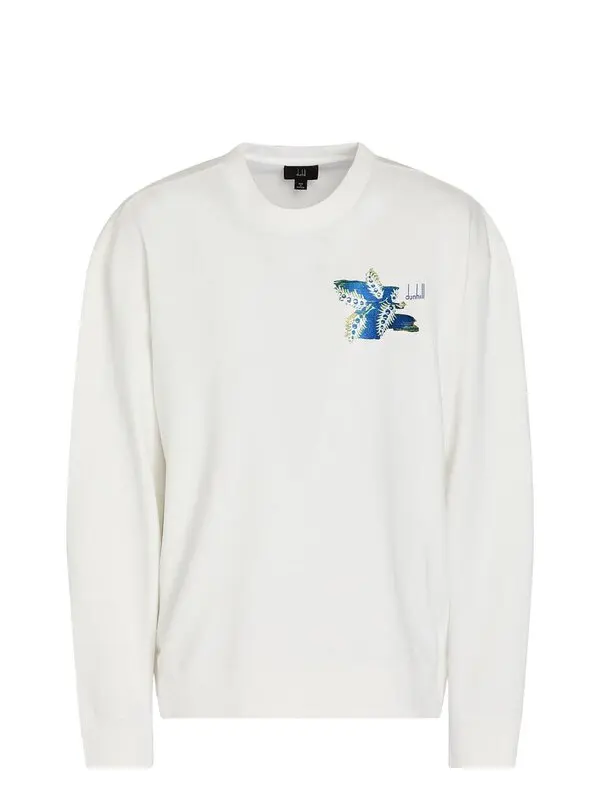 Dunhill Embroidered Cotton-terry Sweatshirt - Ivory