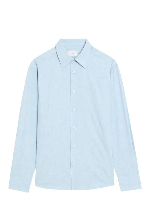 Dunhill Cotton, Cashmere And Woolblend Shirt - Sky Blue