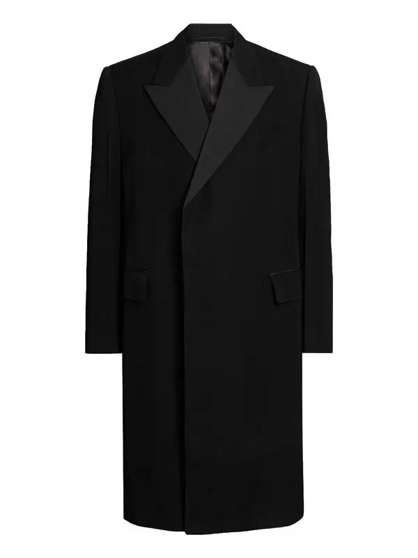 Dunhill Wool-twill Double-breasted Coat - Black