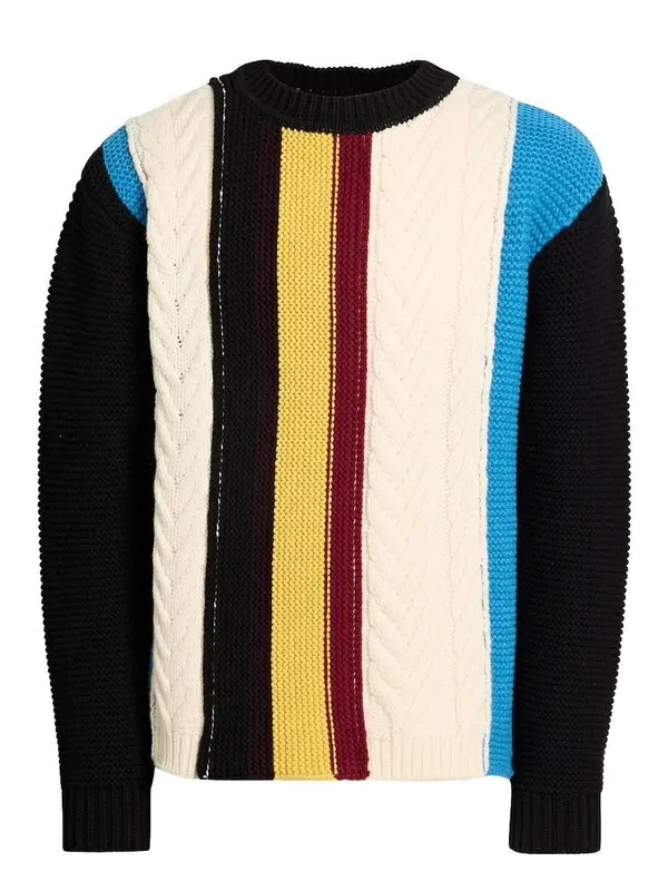 Dunhill Striped Cable-knit Wool Sweater - Ivory