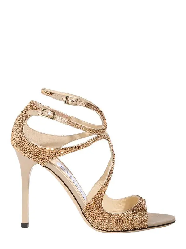 JIMMY CHOO Lang Crystal-embellished Sandals - Gold