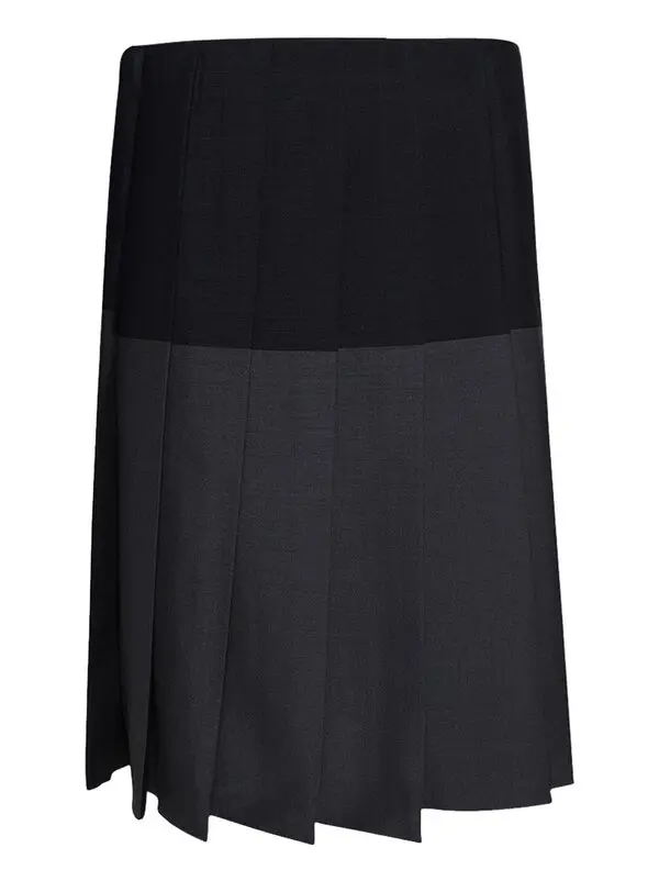 Miu Miu Bicolore Skirt - Hematite And Navy
