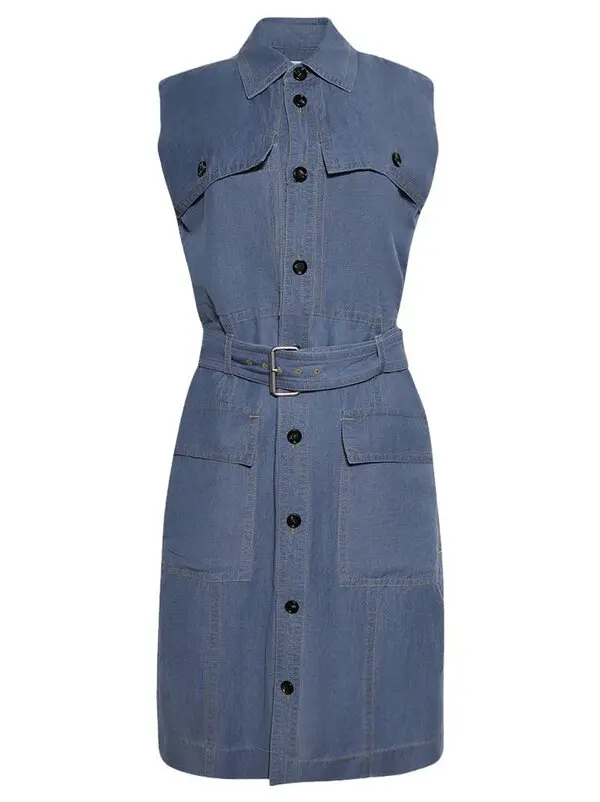 Bottega Veneta Belted Midi Dress - Blue