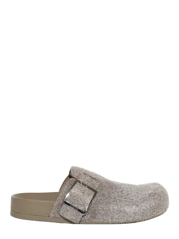 Loewe Ease Buckle Mule - Brushed Suede Khaki