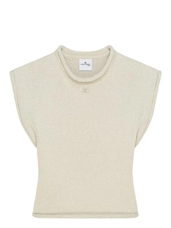 COURRÃ¨GES Knit Sleeveless Tank Top - Clay
