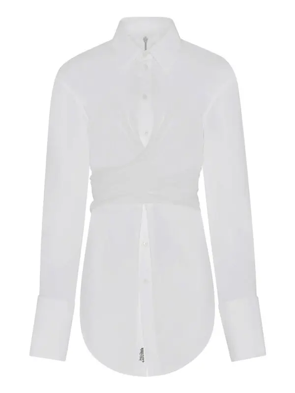JEAN PAUL GAULTIER Long Draped Shirt - White