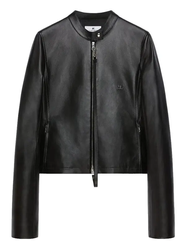 COURRÃ¨GES City Zipped Biker Jacket - Black