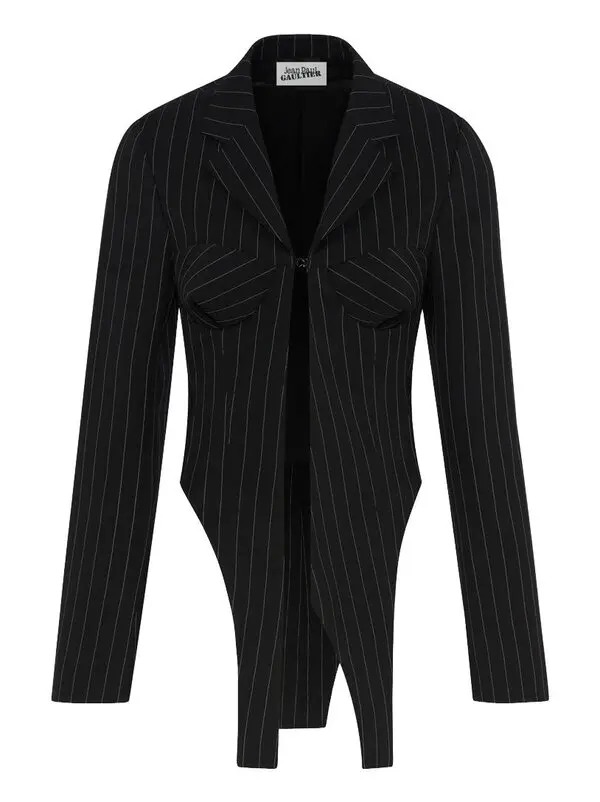 JEAN PAUL GAULTIER Tailored Jacket With Corset Details - Black And White