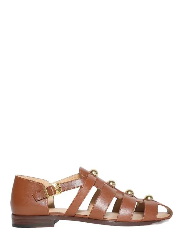 Valentino Garavani Studshield Fisherman Sandal - Tobacco