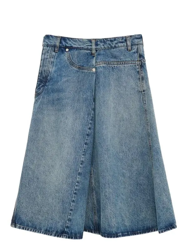 Loewe Deconstructed Skirt - Washed Denim