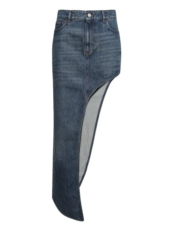 Coperni One Leg Denim Skirt - Blue