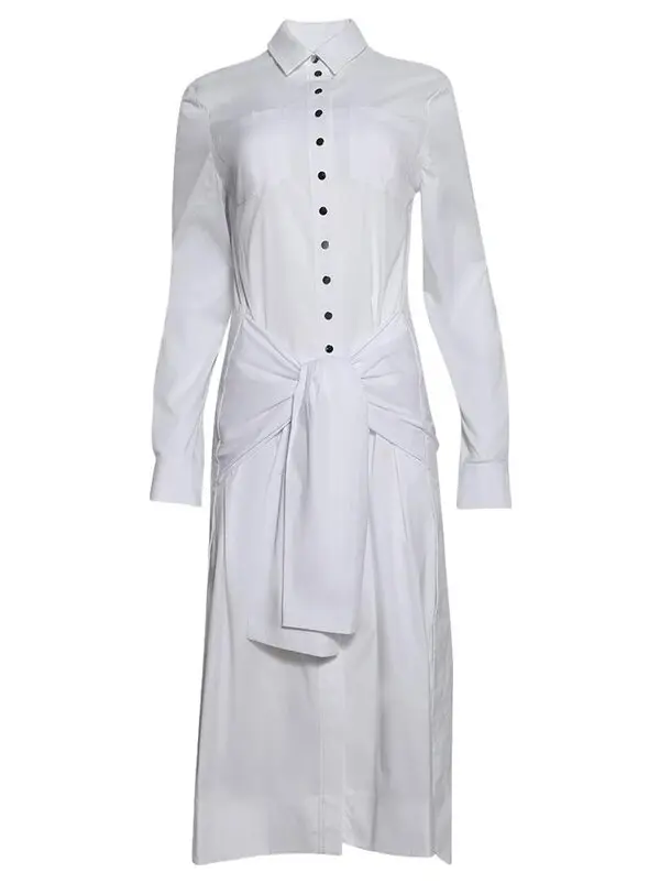 Rabanne Tie-waist Shirt Dress - White