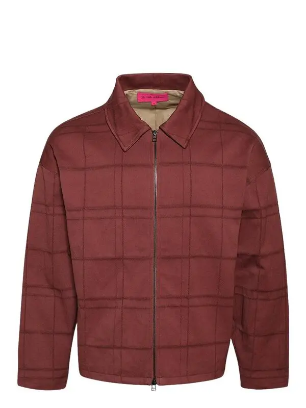 THE ELDER STATESMAN Window Pane Boxy Jacket - Clay