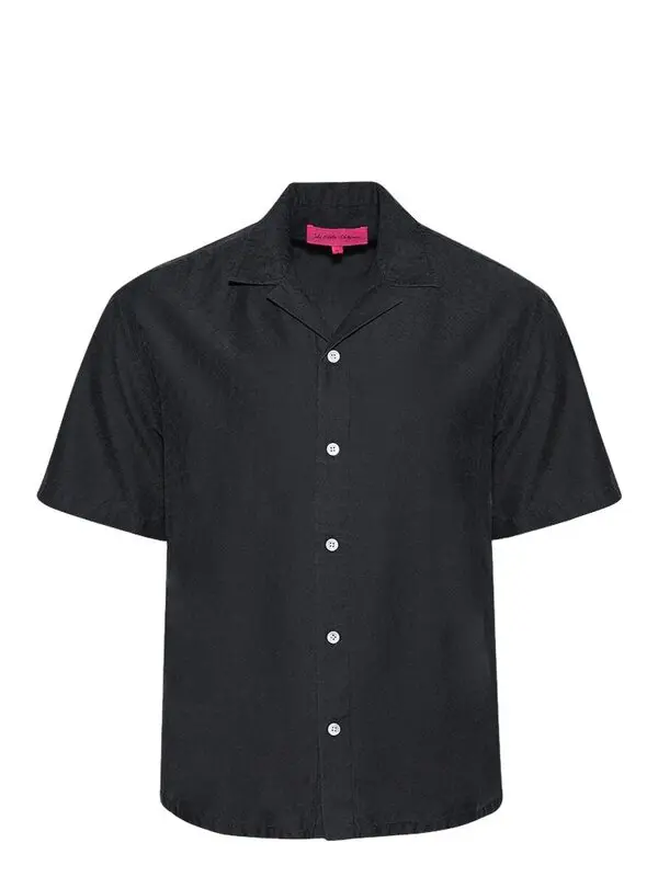 THE ELDER STATESMAN Jaquard Camp Shirt - Black