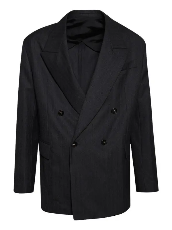Bottega Veneta Double-breasted Jacket - Black An Dark Blue