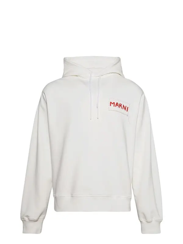 Marni Patched Logo Hoodie - White