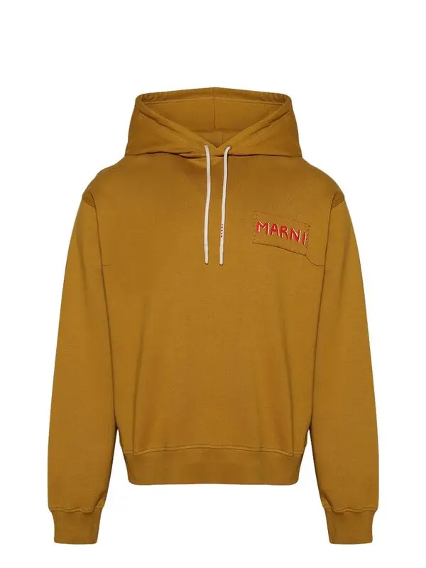 Marni Patched Logo Hoodie - Yellow
