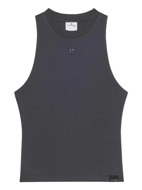 COURRÃ¨GES Belted Stonewashed Tank Top - Grey