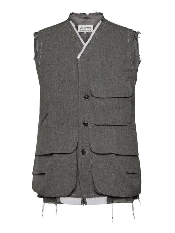 MAISON MARGIELA Gilet Vest - Grey Melange