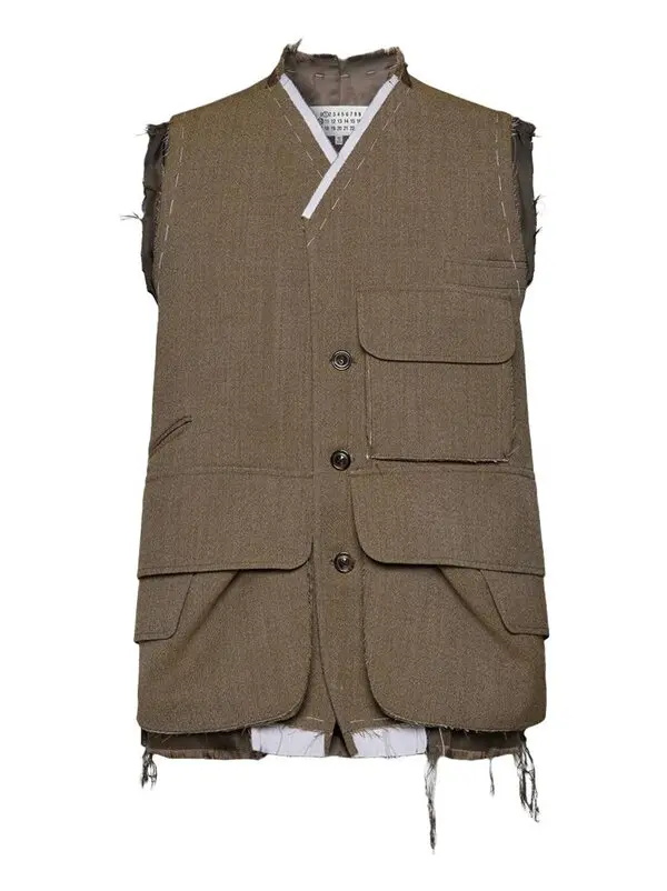 MAISON MARGIELA Gilet Vest - Olive
