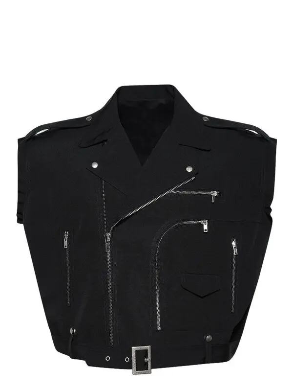 Rick Owens Cropped Bauhaus Stooges Vest - Black