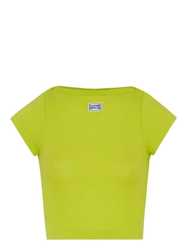 JEAN PAUL GAULTIER Cropped Patch T-shirt - Lime