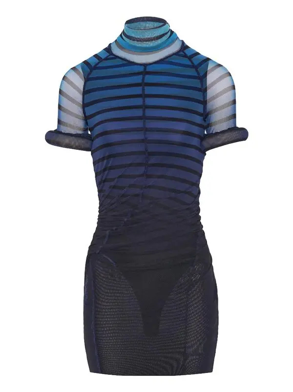 JEAN PAUL GAULTIER Mesh 3d Short Dress - Blue