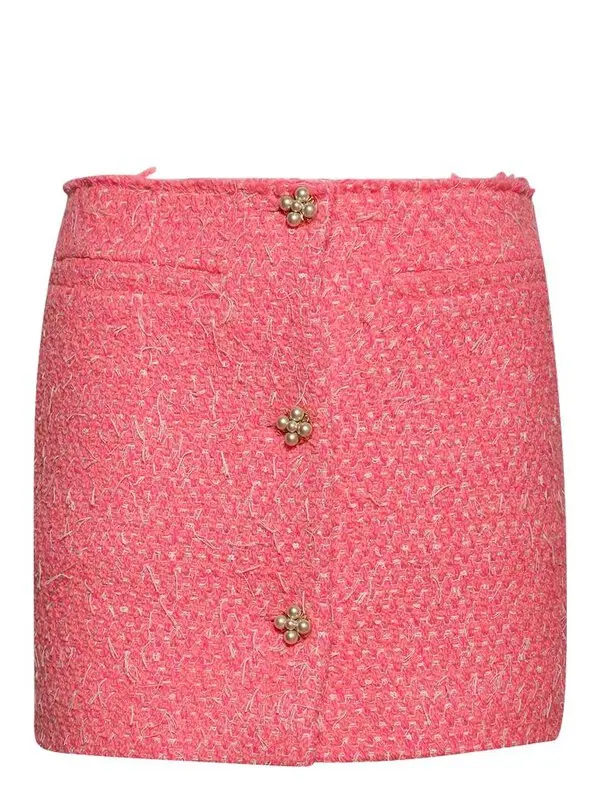 Vetements Deconstructed Tweed Mini Skirt - Hot Pink