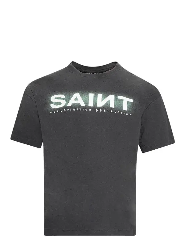 SAINT MXXXXXX Logo Print Tee - Black