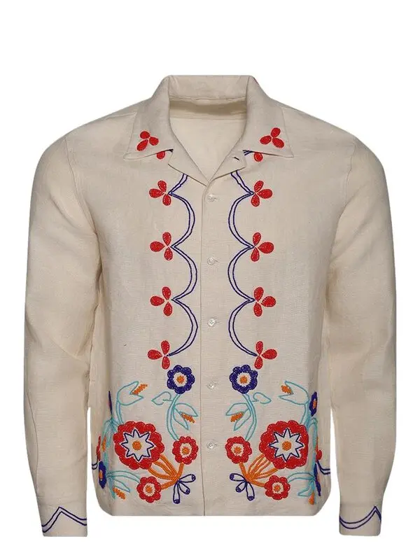 BODE Beaded Garden Party Shirt - Ecru